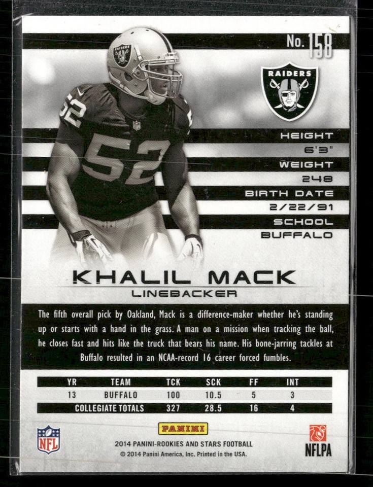 2014 Panini Rookies & Stars #158 Khalil Mack Rookie | eBay