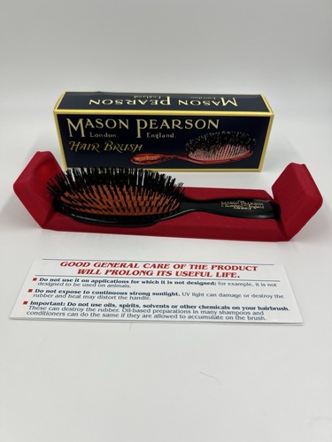 Mason Pearson B4 Pocket Hair Brush Bristle DARK RUBY – 100% Bristle NIB | eBay