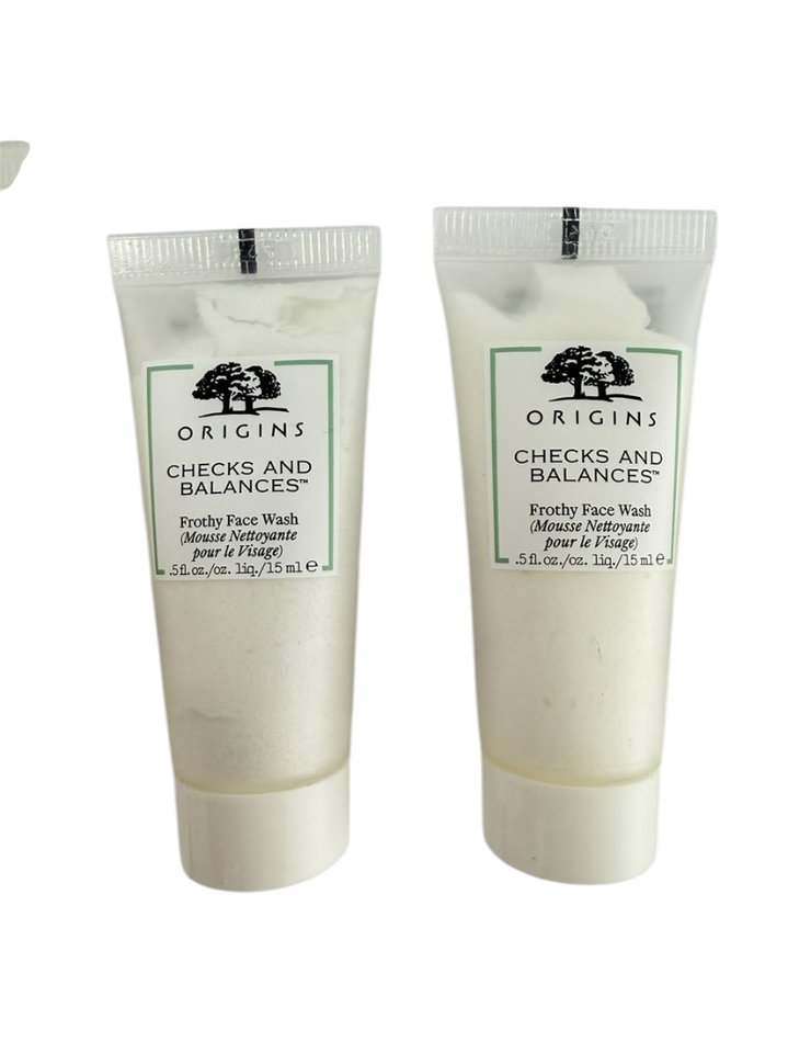 5 pc Origins NEW Checks & Balances Frothy Face Wash & Polishing Face ...