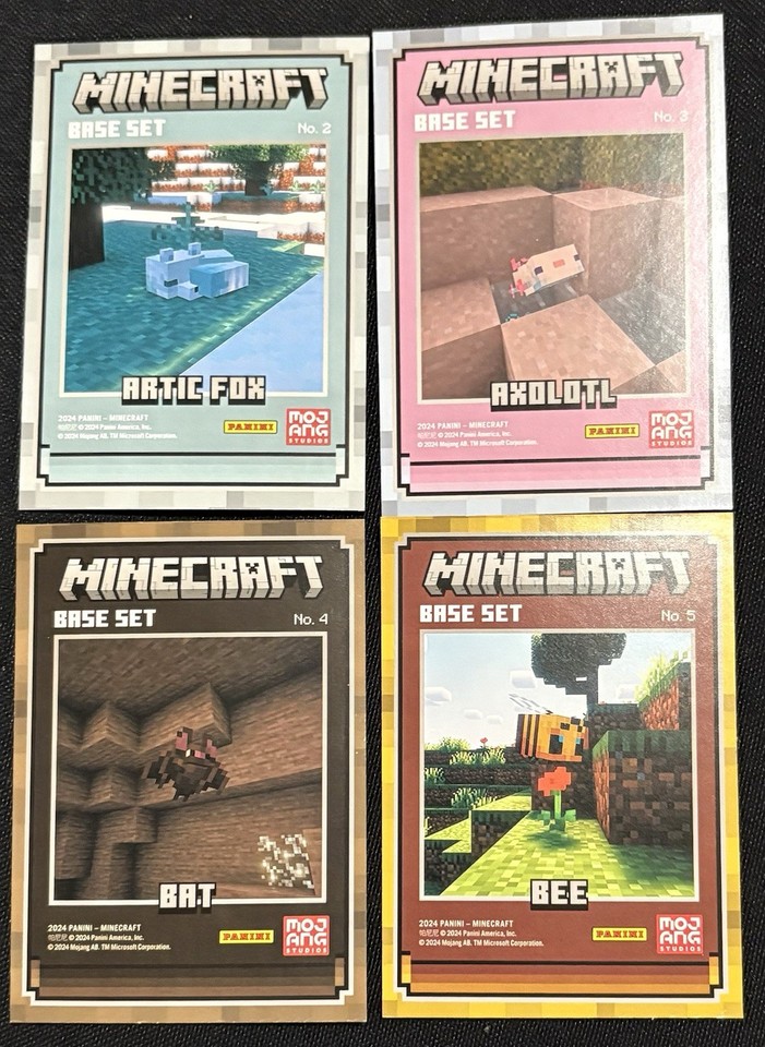 2024 Panini Minecraft / Stone Parallel / Base Character Set / 4 Card ...