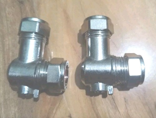 15MM Angled Compression Elbow Isolation Isolating Valve Chrome wras ...