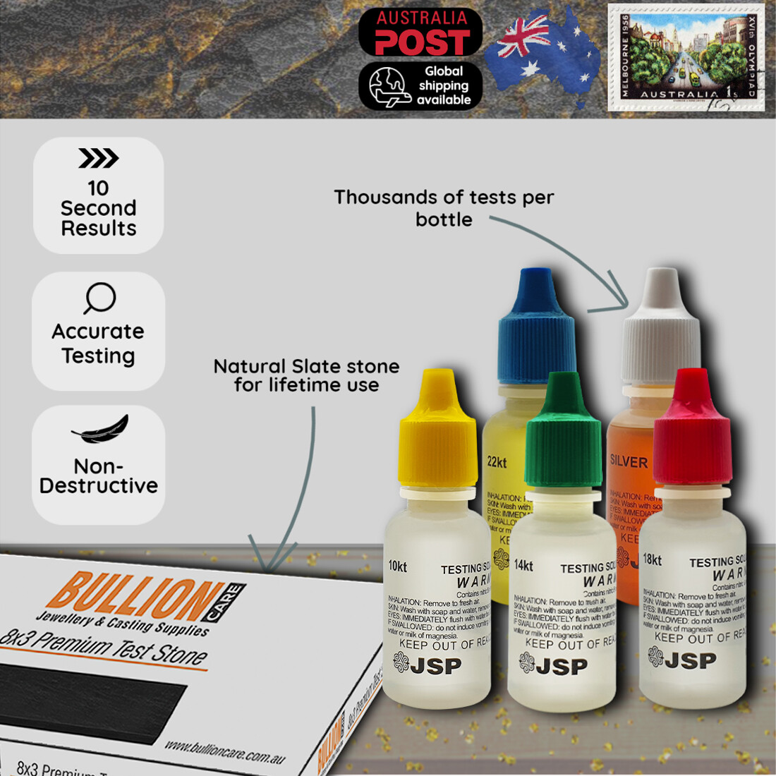 Customize Listing: Gold Silver Platinum Acid Scratch Test Kit + Slate ...