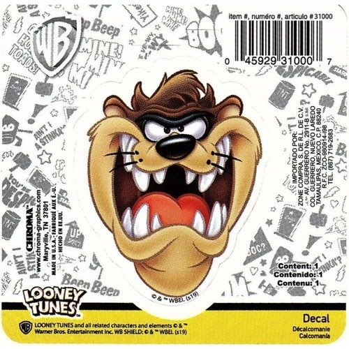 3.25" taz tasmanian devil looney tunes logo vinyl decal auto car ...
