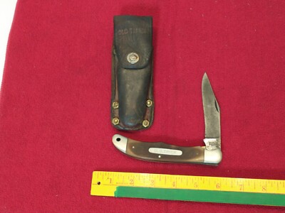 VINTAGE OLD TIMER 1250T Pocket Knife USA Single Blade Bone Handle ...