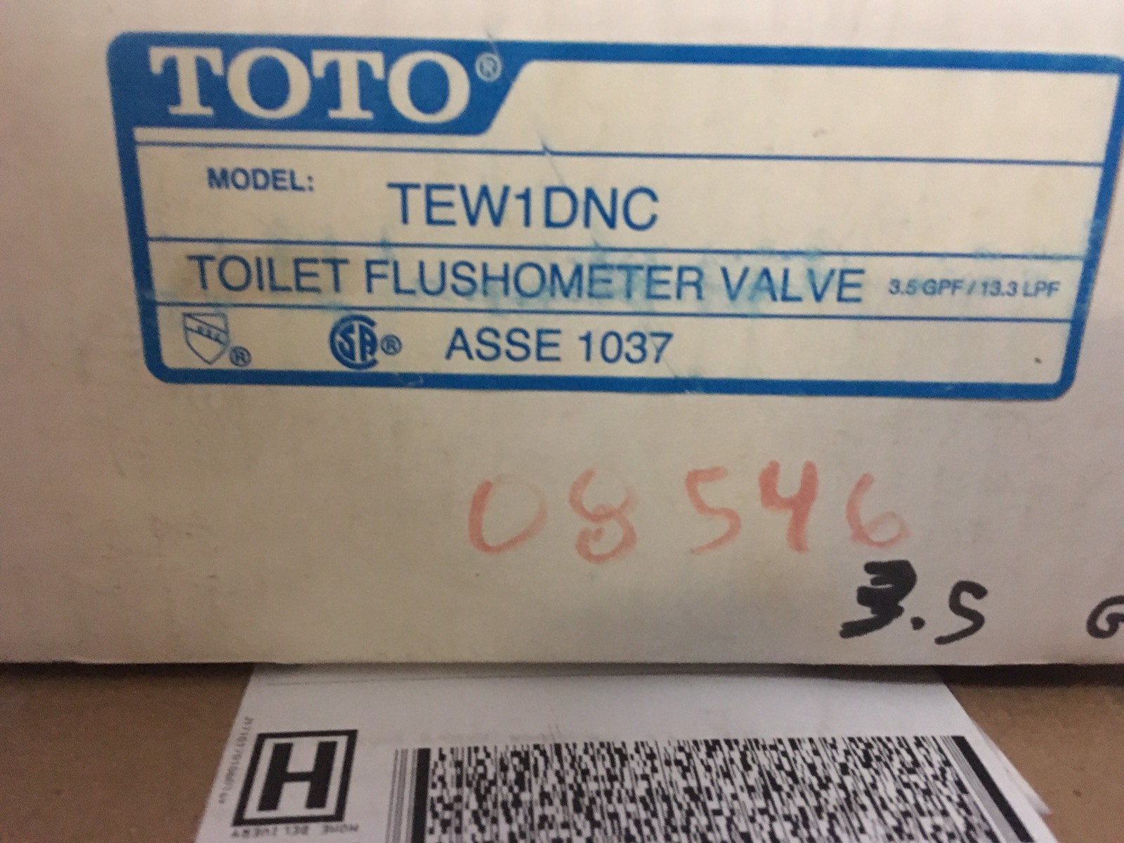 TOTO TEW1DNC Sensor Toilet Flush Valve Exposed - 3.5 GPF Battery ...