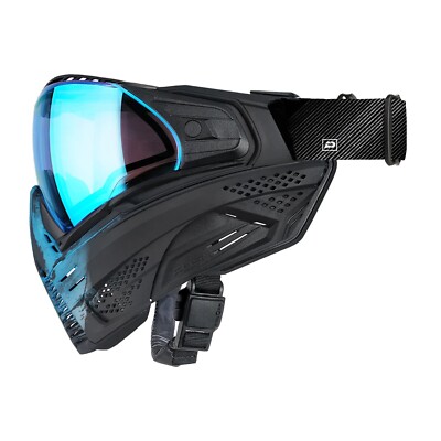 Push Unite Paintball Goggle Mask Black/Blue w/ Chrome Blue Lens | eBay