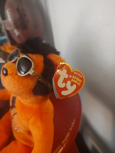 -H TY BEANIE BABY BABIES WITH TAG ELVIS PRESLEY ORANGE HOUSE ROCK BEAR ...