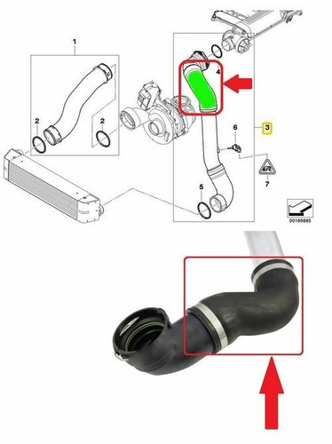 Turboschlauch Ladeluftschlauch für BMW X3 E83 3.0d 3.0sd 11613415784 ...