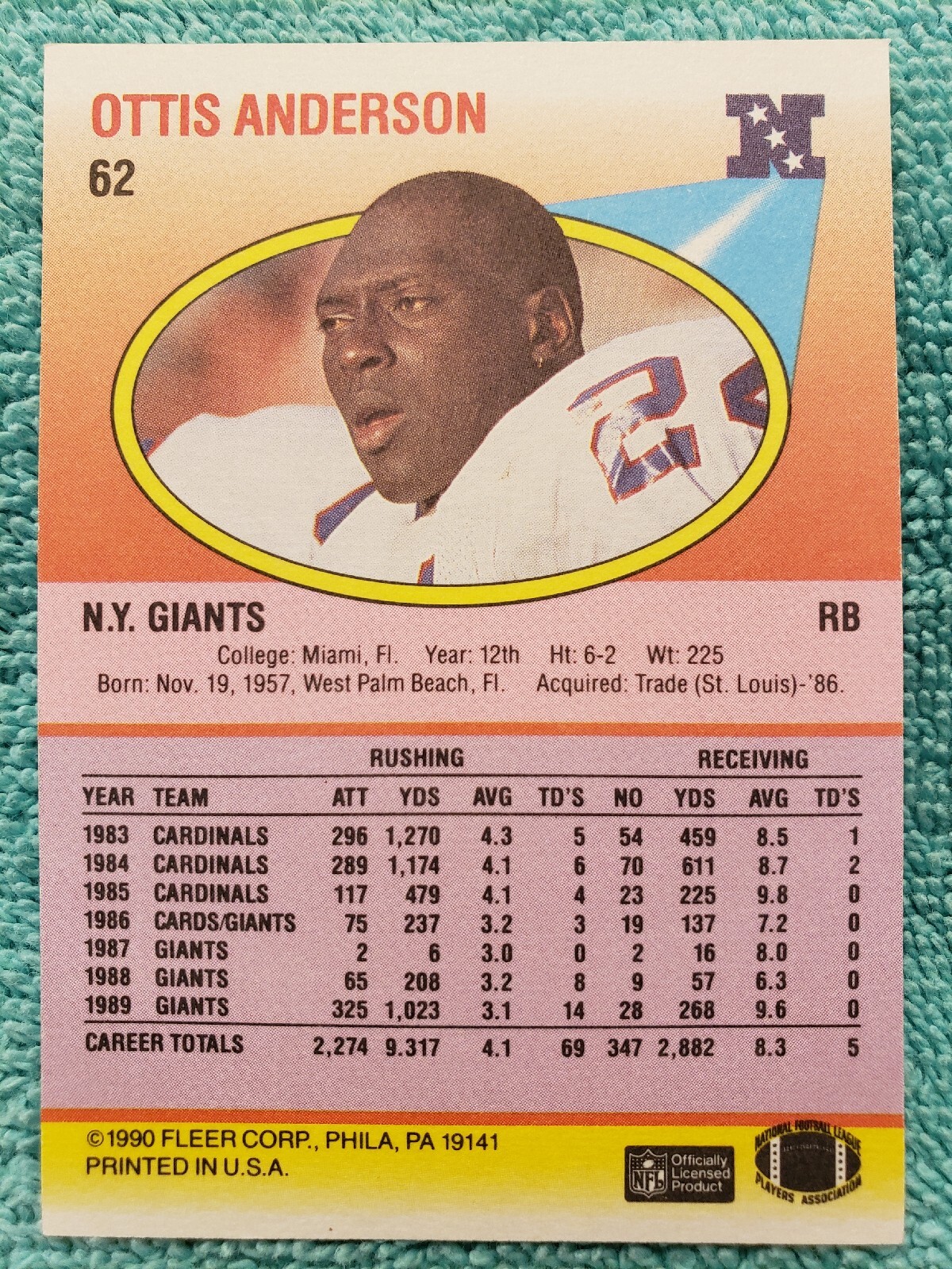 1990 Fleer - #62 Ottis Anderson for sale online | eBay