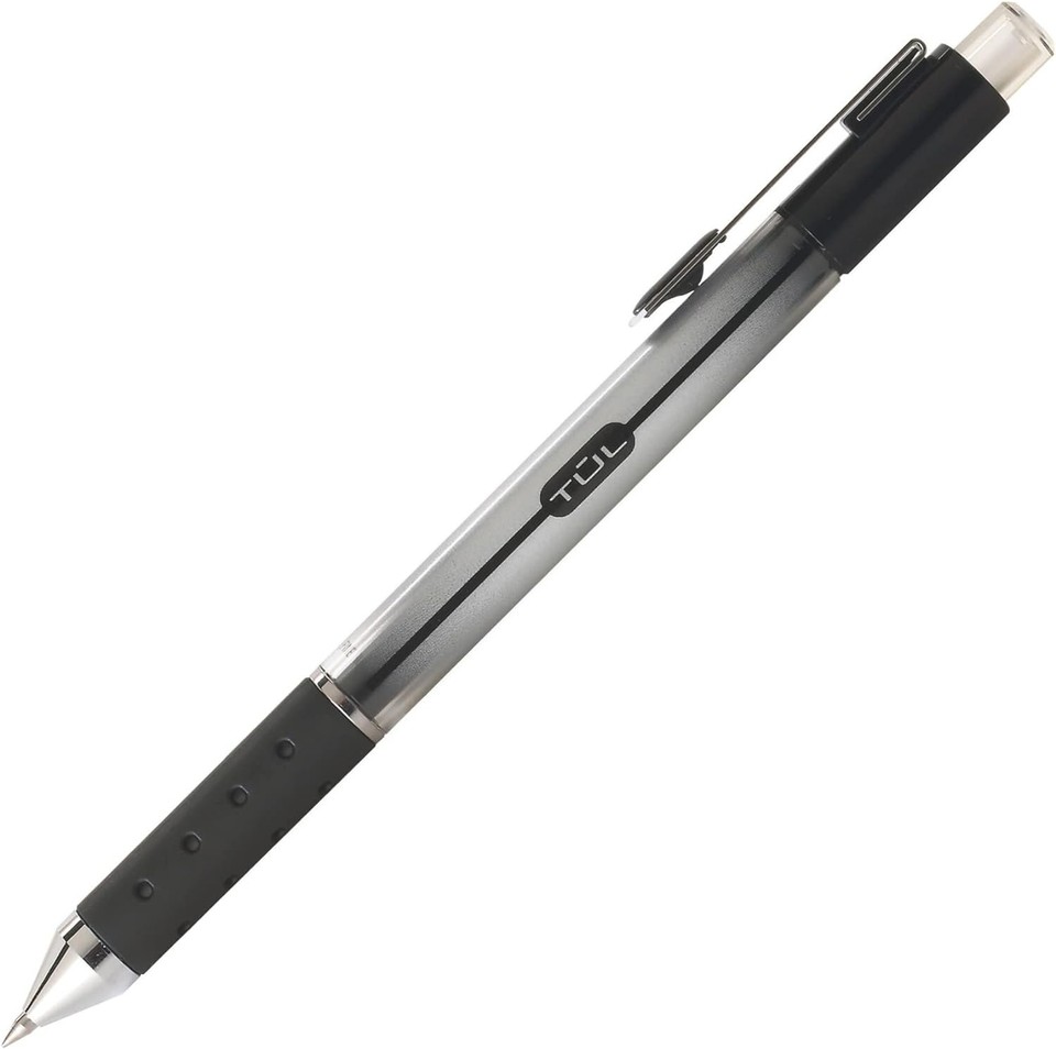 TUL Gel Pens, Retractable, Fine Point, 0.5 mm, Gray Barrel, Black Ink ...