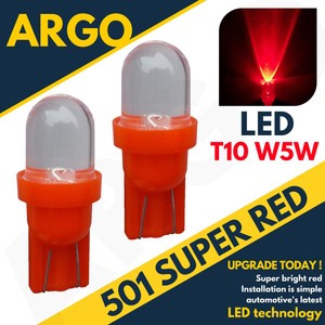 501 Led Red T10 Bulbs Xenon Side Light Hid W5w 158 194 Halogen Car ...