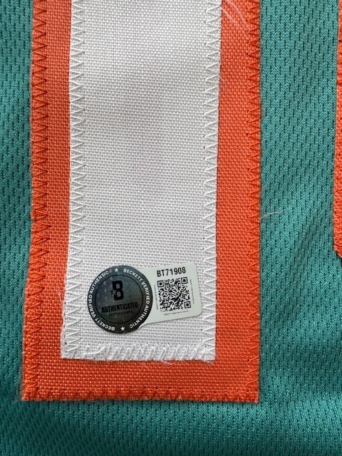 TYREEK HILL SIGNED AUTO MIAMI DOLPHINS TEAL JERSEY BECKETT BGS ...