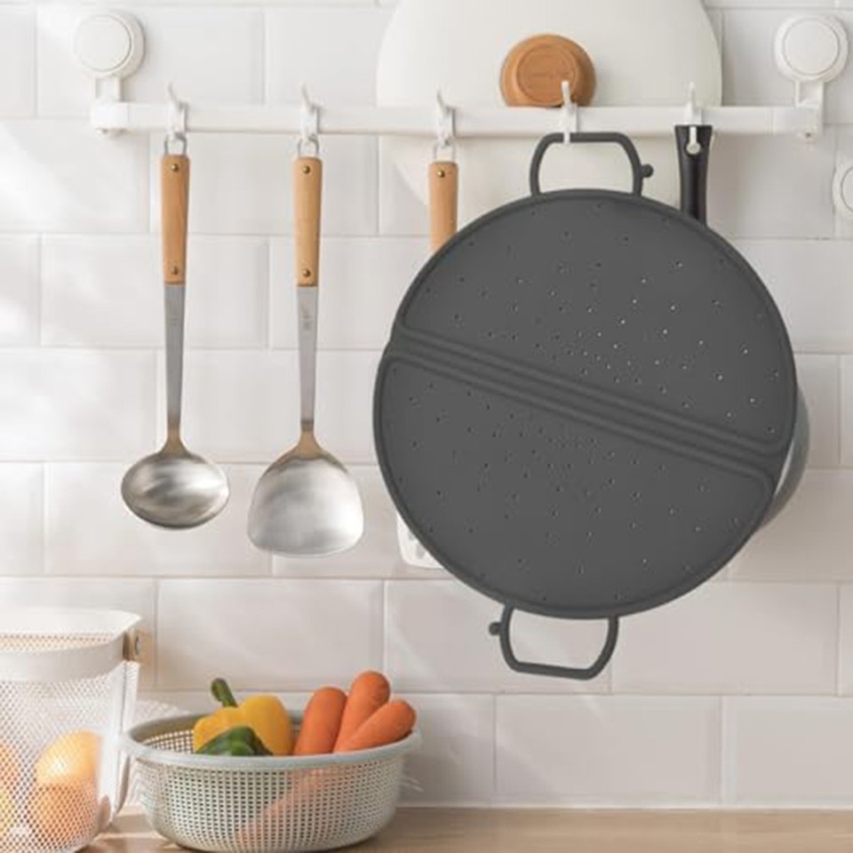 Pan Splash Guard For Frying Foldable Design Convenient Handle With Hook ...