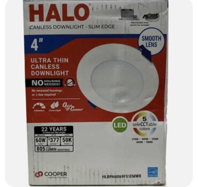 HALO HLB Adjustable CCT Canless IC Rated Dimmable Indoor,, 50% OFF HALO HLB Adjustable CCT Canless IC Rated Dimmable Indoor,, 50% OFF