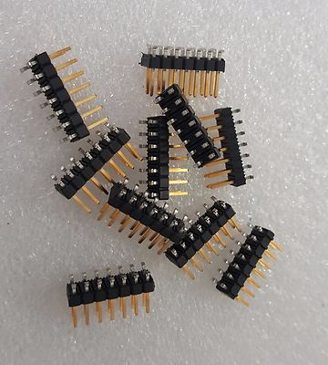 TEKA SMT SMD Male Header 7 Position Dual Row .100 Center Spacing GOLD ...
