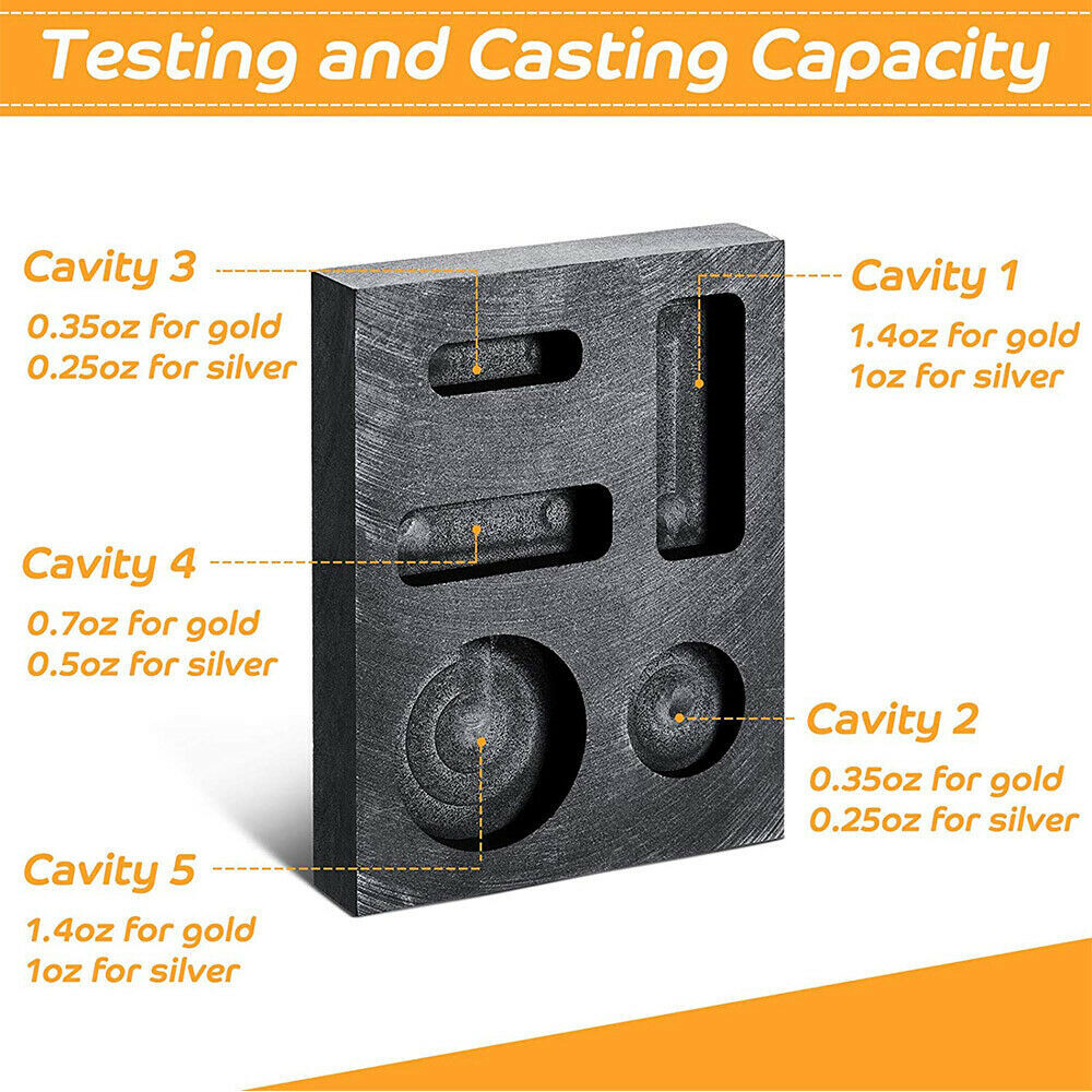 Mini Graphite Ingot Mold Mould Crucible Gold Silver Copper Metal ...