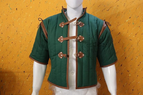 Medieval Short Gambeson With Neck Collar Padded costume | eBay