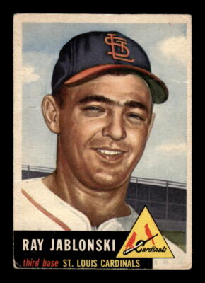 1953 Topps Baseball #189 Ray Jablonski RC CREASED St. Louis Cardinals ...