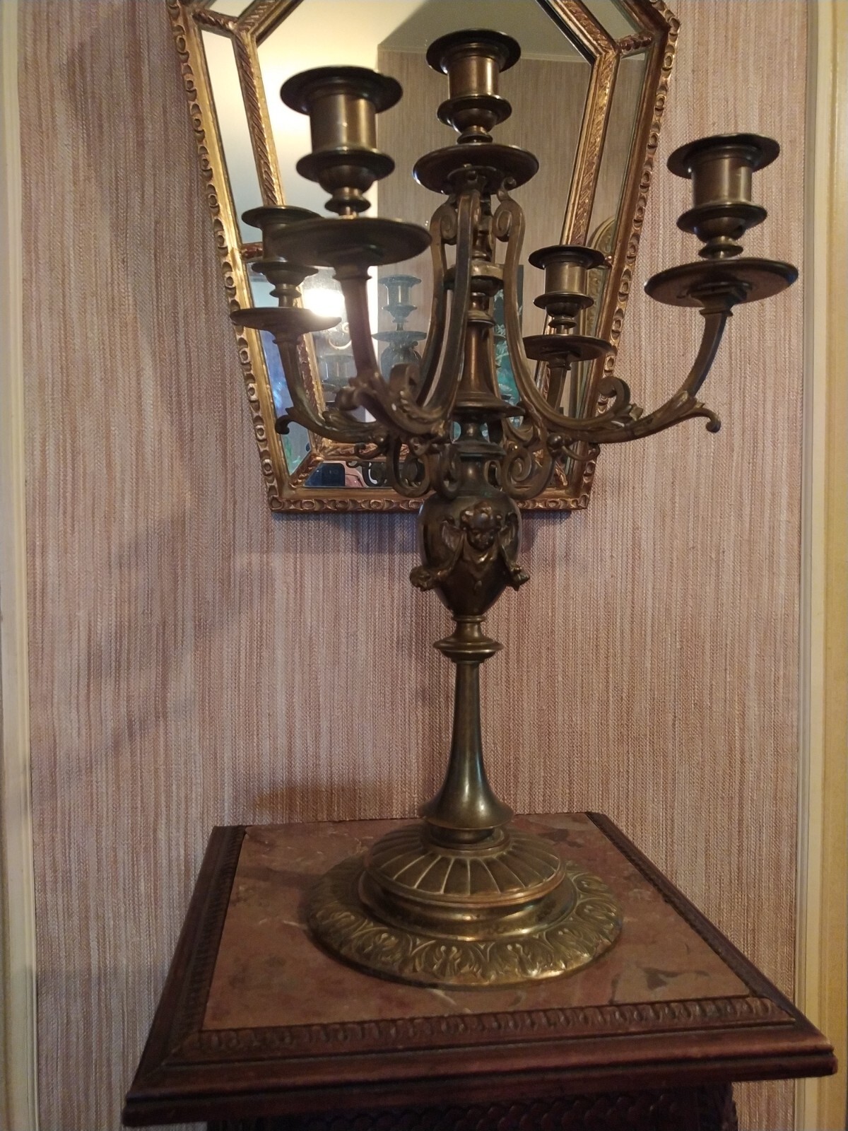 Grand Candélabre en Bronze à Décor d'Angelots et Guirlandes à 5 Feux | eBay