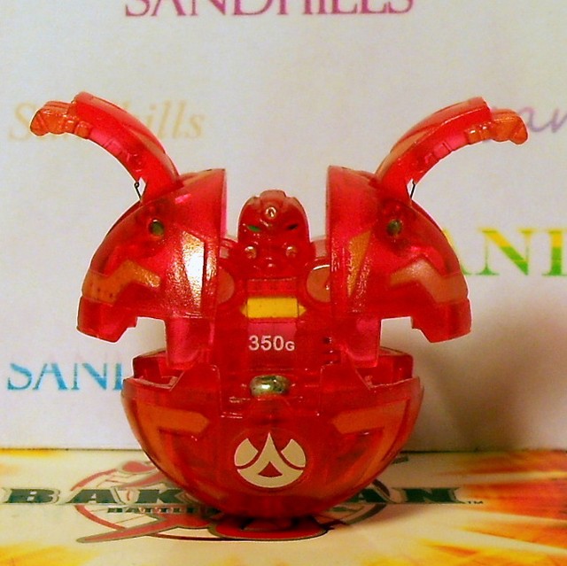 Bakugan Robotallion Red Pyrus Translucent B1 Classic 350G & cards | eBay