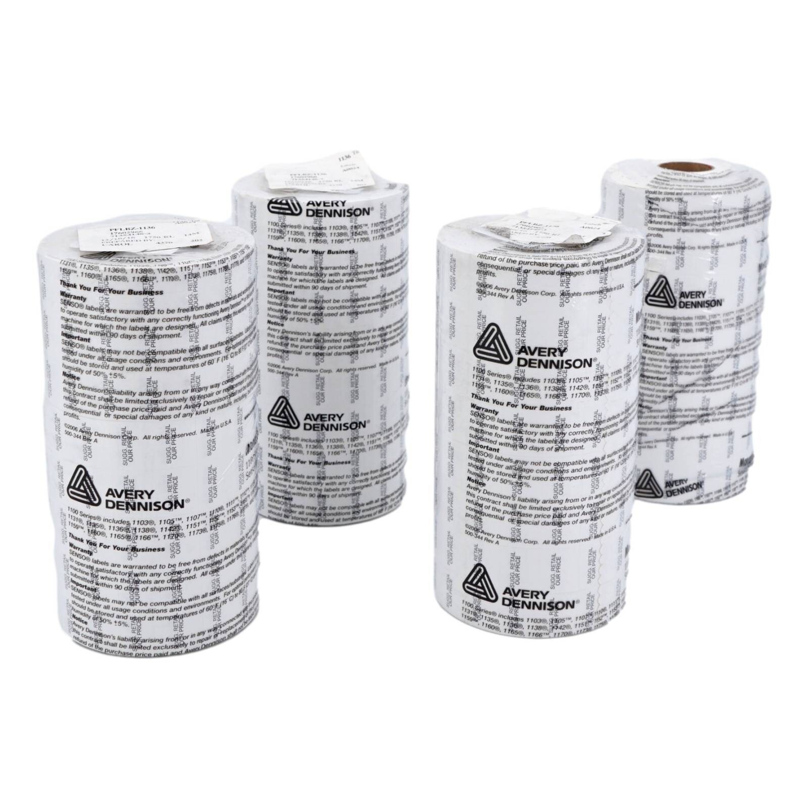 Price Labels Avery Dennison 1100 Series Senso Lot Of 4 Rolls USA Made ...