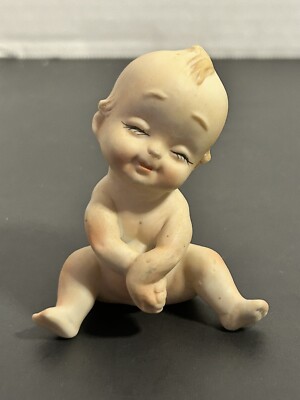 Kewpie Cupie Doll Ceramic Figurine Bisque Porcelain 3" Tall Sitting ...
