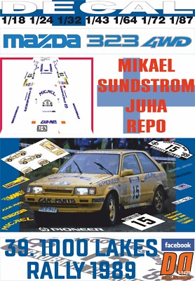 DECAL MAZDA 323 4WD M.SUNDSTROM 1000 LAKES R.1989 DnF (05) | eBay.de