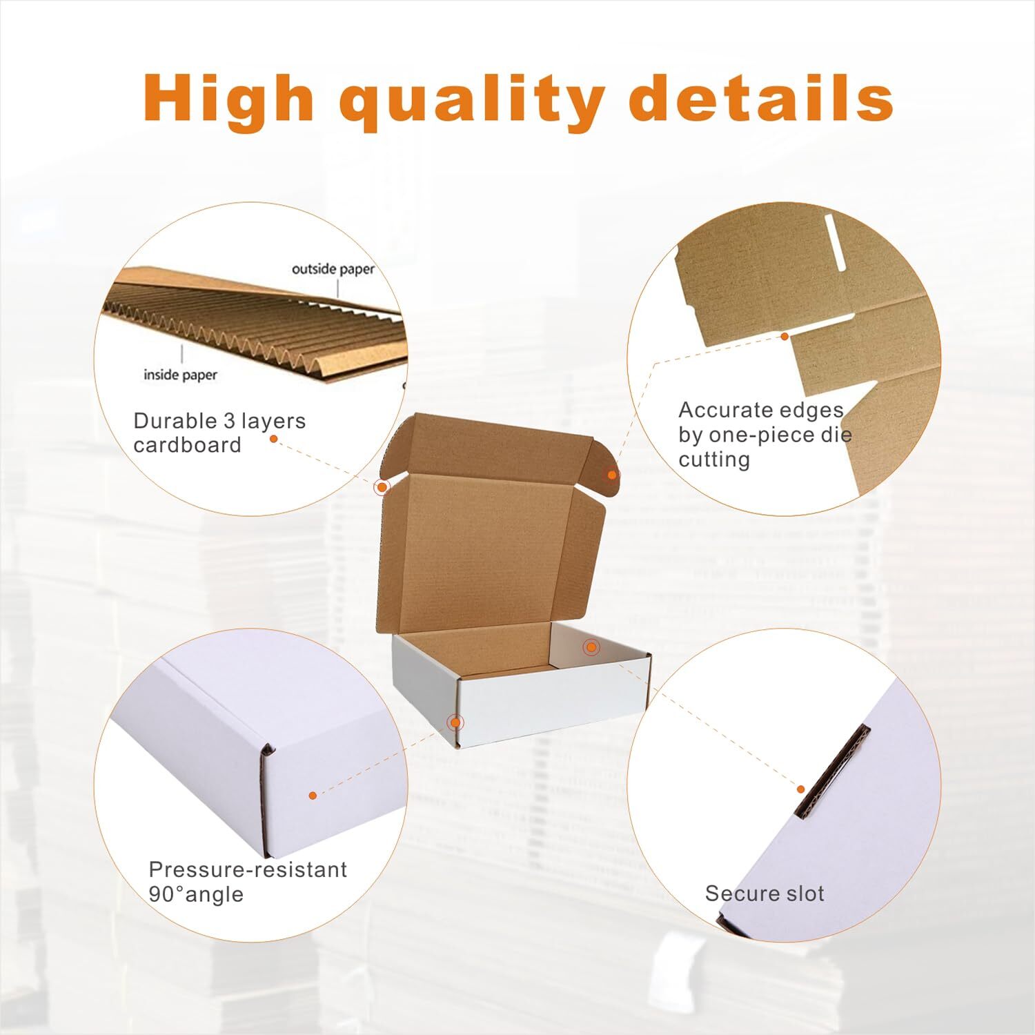 50 Pack 7x6x2'' Small Shipping Boxes, Corrugated Cardboard Mailers for ...