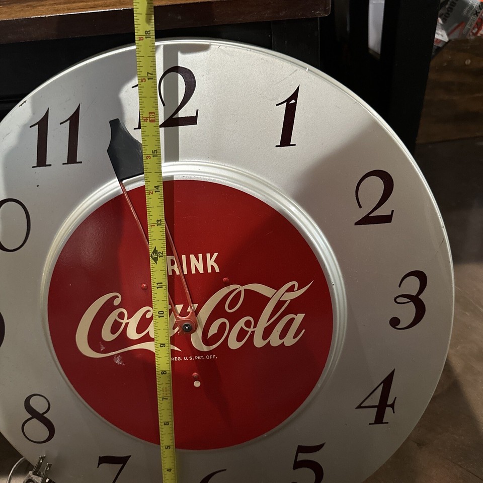 Vintage Coca Cola Silver Clock - round metal 1950's Coke Clock | eBay