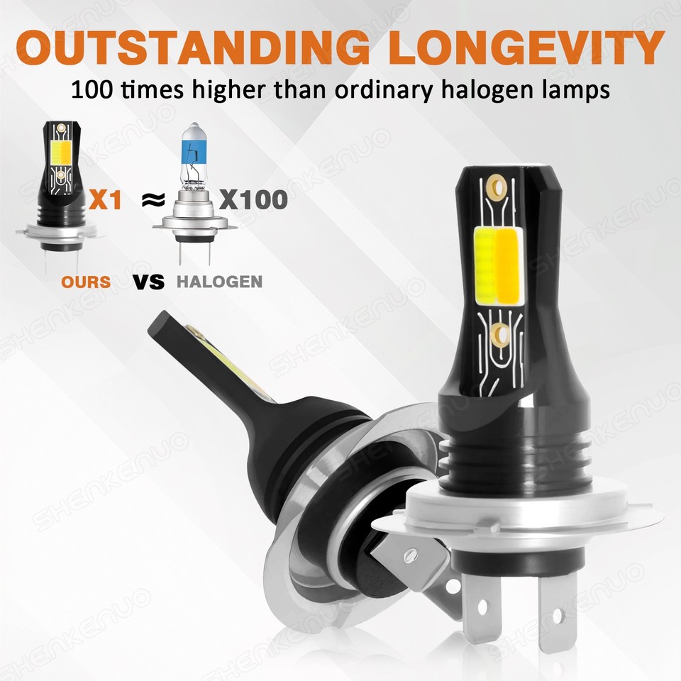 2x H7 LED Headlight Bulbs White Yellow For Mercedes E-Class W211 W212 ...
