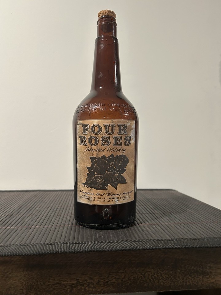 Vintage Four Roses Whiskey Bottle With Repro Labels | eBay