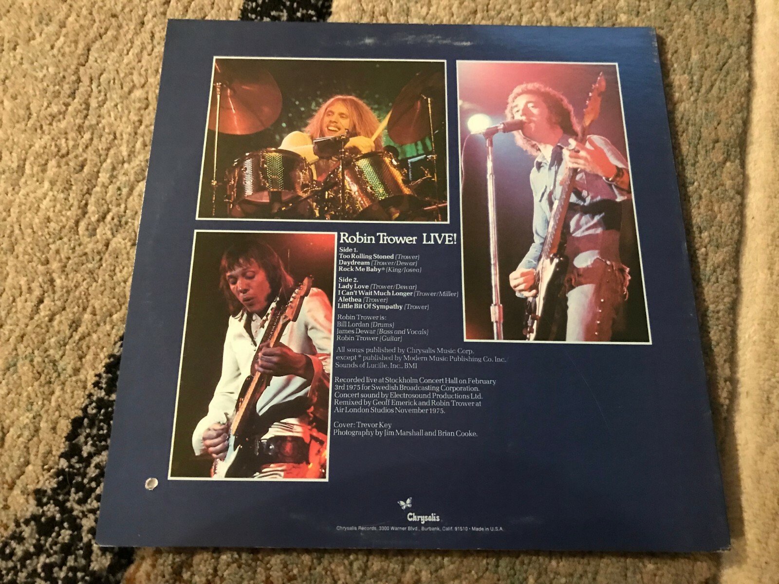 ROBIN TROWER - LIVE! Vinyl LP Album CHR 1089 | eBay