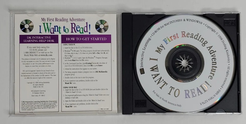 My First Reading Adventure I Want To Read CD Rom Disc For Windows Mac ...