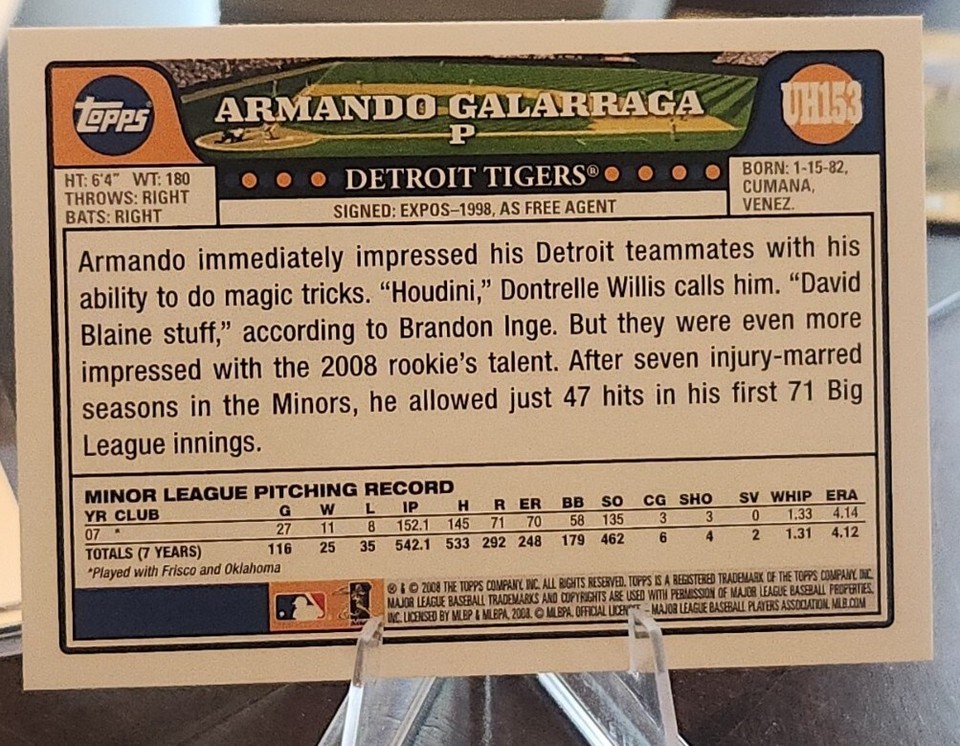 2008 Topps Update Baseball Armando Galarraga Rookie RC | eBay