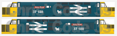 Adhesive Vinyl Class 37 Decal suit OO gauge Hornby / Lima - BR Blue ...