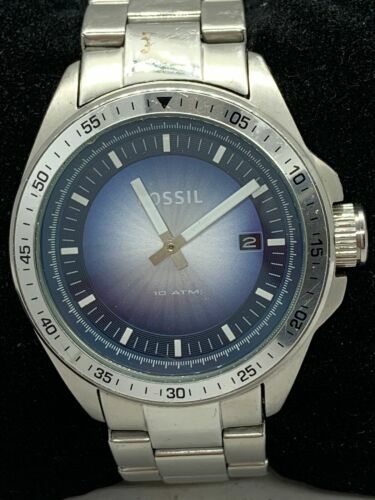 Fossil Decker Men's Blue Dial Stainless Steel Watch AM4369 for sale ...