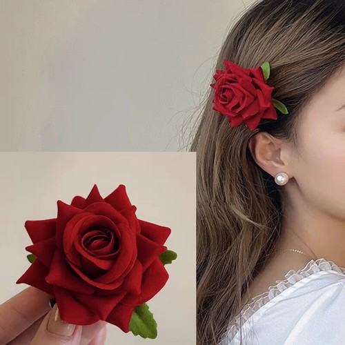 Romantic Fancy Rose U-shaped Pin Flower Barrette Clip Hairpins Wedding ...