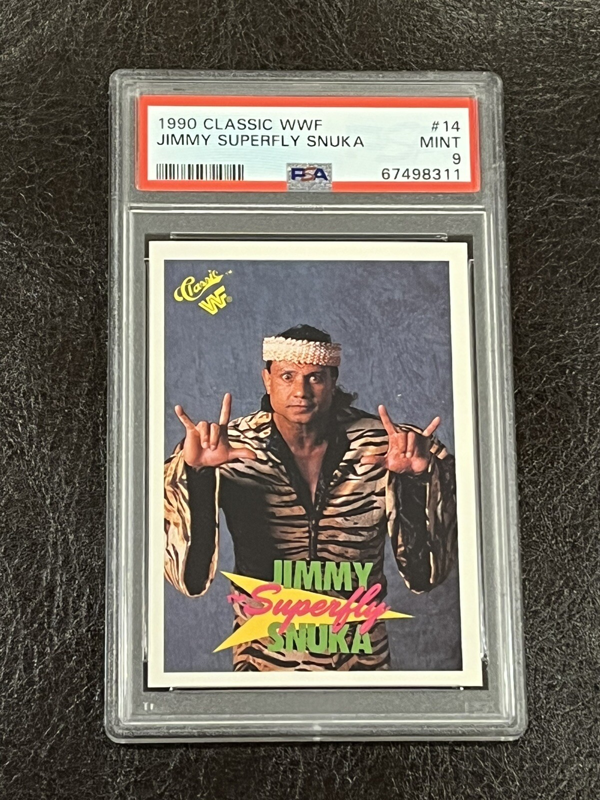 1990 Classic WWF Jimmy Superfly Snuka #14 PSA 9 MINT! WWE HOF Legend ...