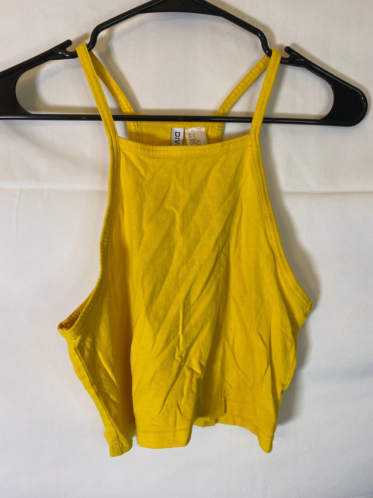 DIVIDED H&M WOMENS JUNIORS YELLOW CROP TOP SEXY SWEET SHIRT SIZE SMALL ...