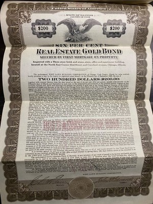 1928 West Lawn Building Corp. Real Estate Gold Bond, Mortgage ...