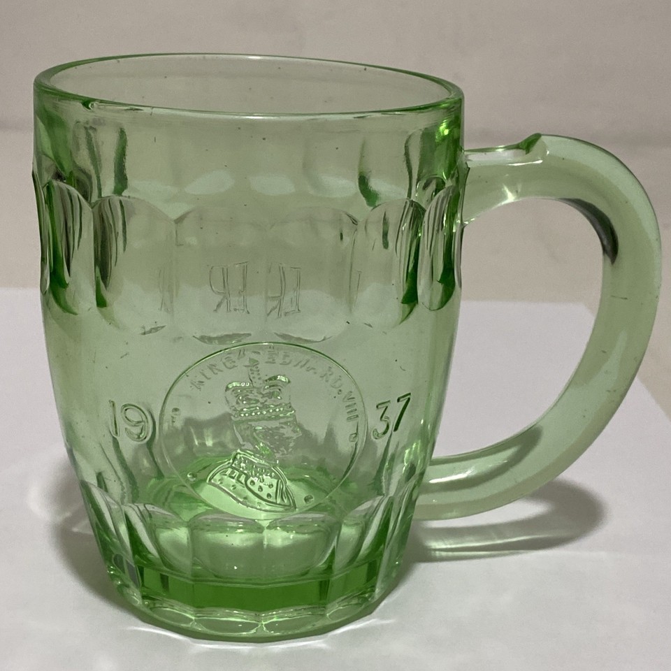 King Edward Vlll 1937 Green half pint Coronation beer glass Very Rare ...