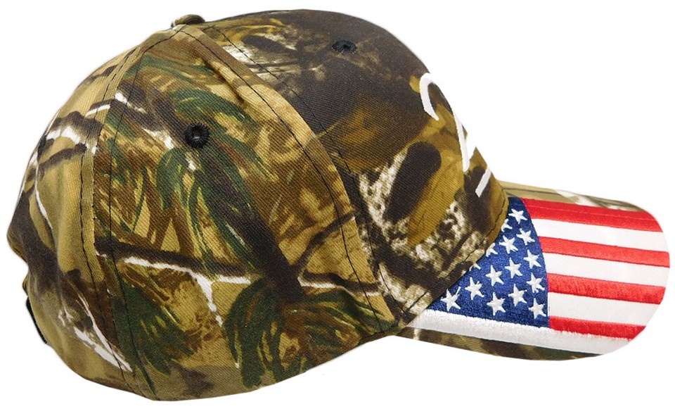 2A 2nd Amendment 1791 USA Flag On Bill Embroidered Camouflage Camo Cap ...