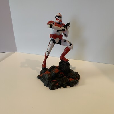 Star Wars Collectable Shock Trooper Statue on Lava Rock 2005 Hasbro 8 ...