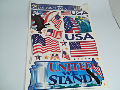 Color Clings- Static Cling Car Window Decorations/Stickers- Patriotic ...