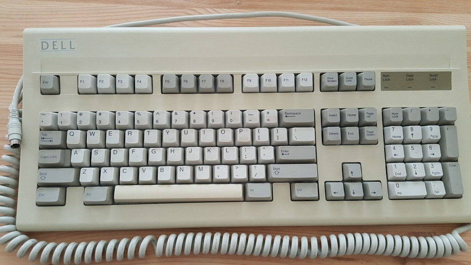 Vintage Old Logo Dell AT101 GYI3PVAT101 ALPS Salmon Mechanical Keyboard ...