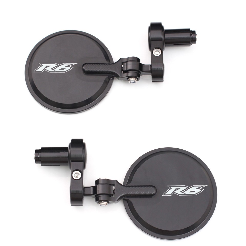 For Yamaha YZF R6 06-20 16 15 14 13 12 Handle Bar End Mirrors Black TXT ...