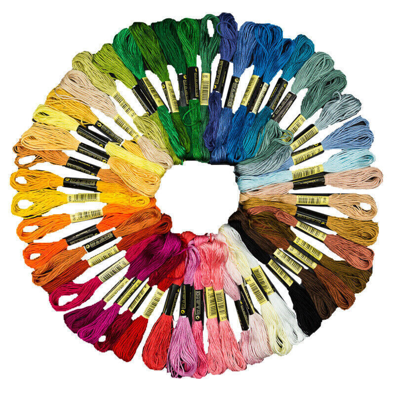 100% Cotton Embroidery Thread Bundles Cross Stitch Thread Floss Cotton ...