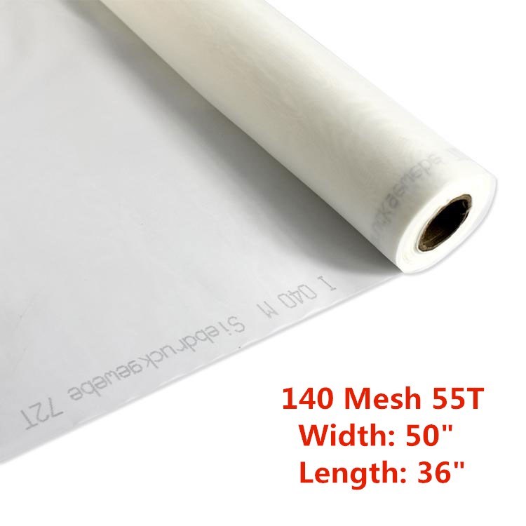 Fabric Mesh Screen White Silk - 55T, 140 Mesh, 50" Wide - Sold By The ...