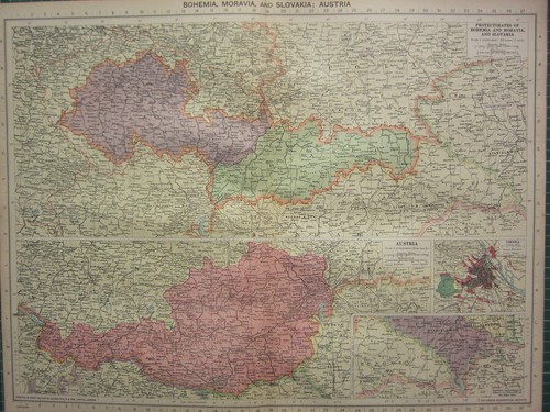 1940 MAP ~ BOHEMIA MORAVIA SLOVAKIA AUSTRIA ~ VIENNA ENVIRONS | eBay UK