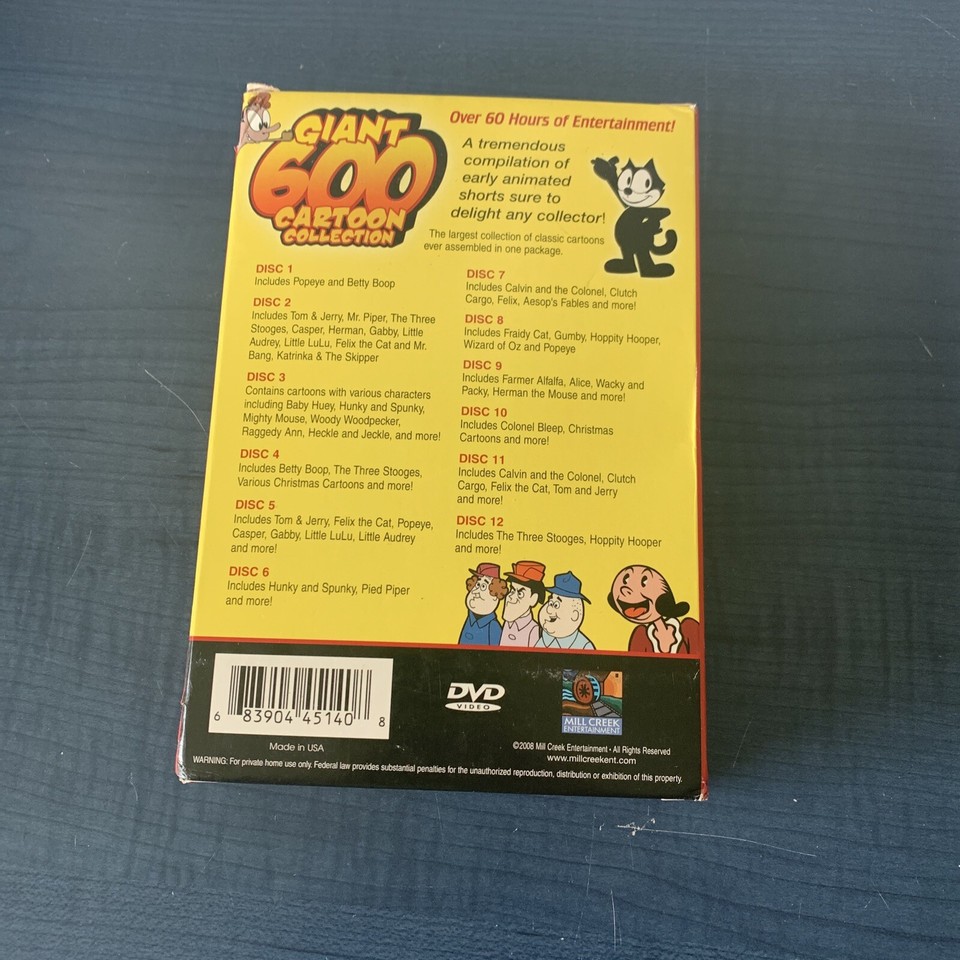 Giant 600 Cartoon DVD Collection - NEW Boxed Set Might Mouse Popeye ...